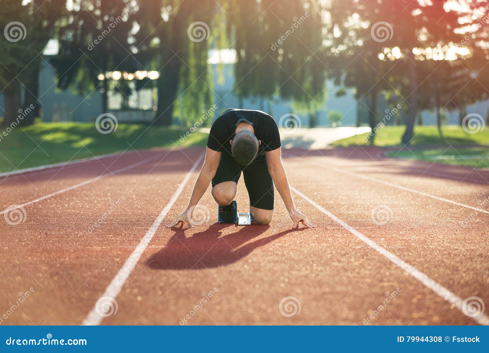 Detailed View of a Sprinter Getting Ready To Start. Selective Focus ...