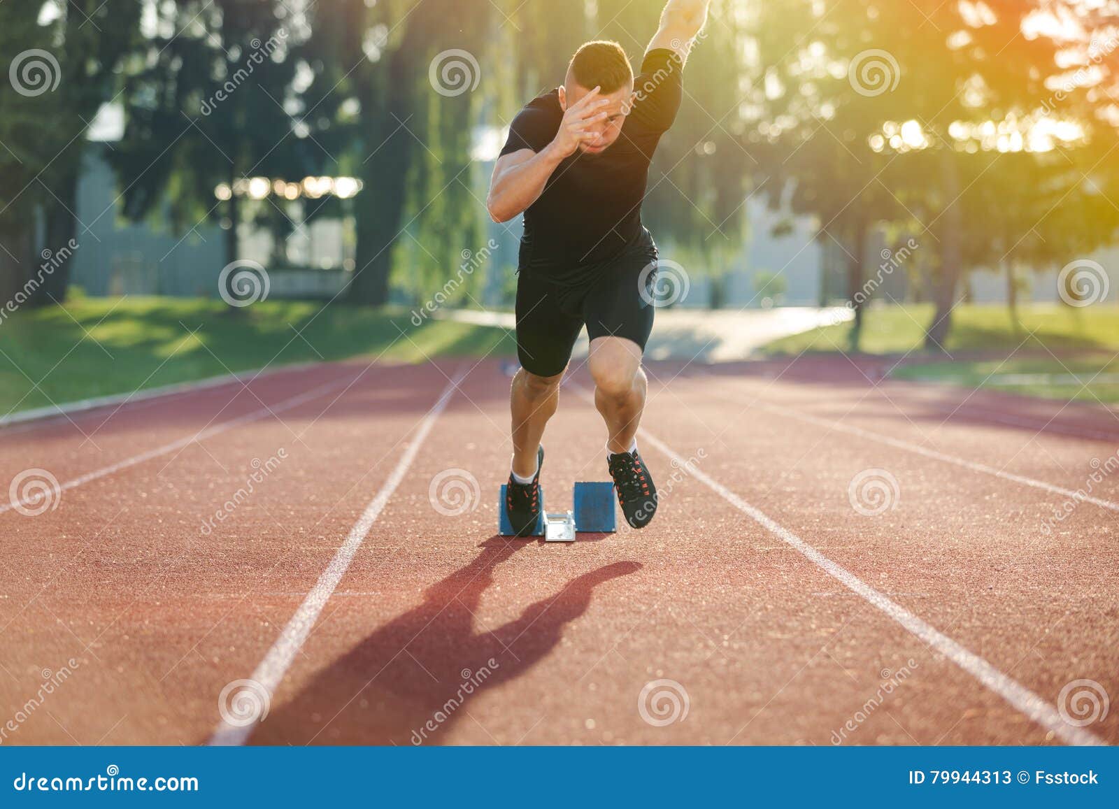 Detailed View of a Sprinter Getting Ready To Start. Selective Focus ...