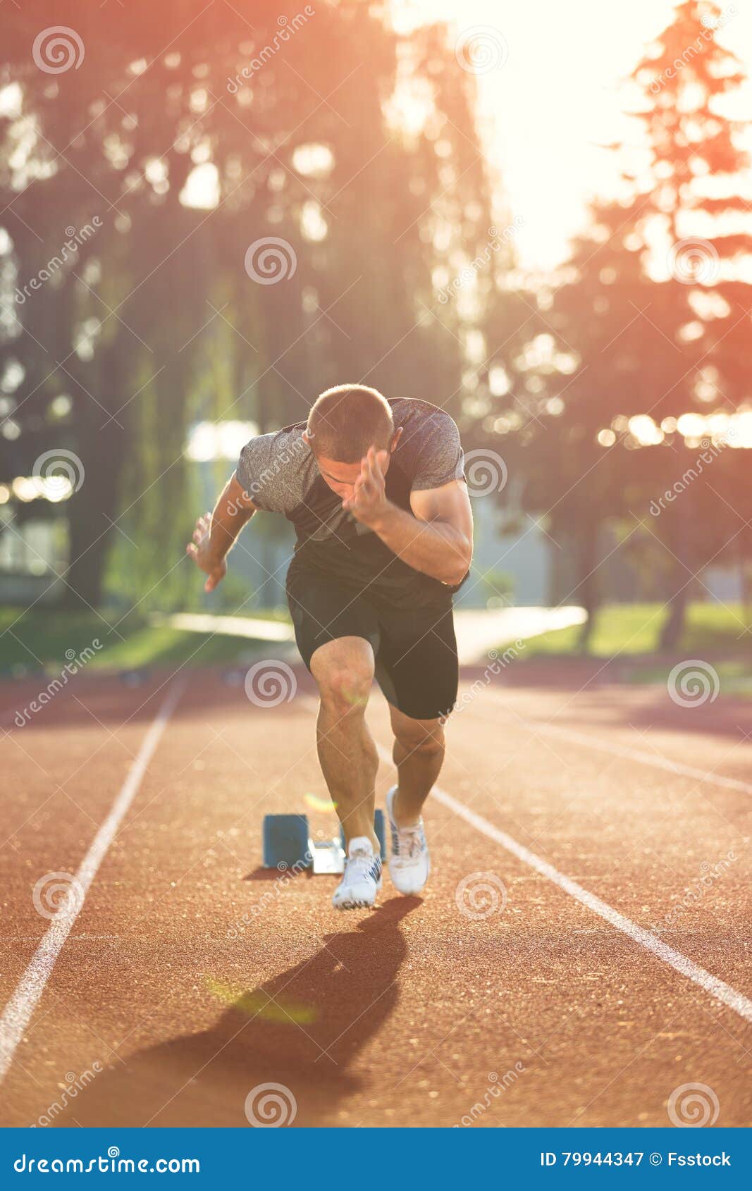 Detailed View of a Sprinter Getting Ready To Start. Selective Focus ...