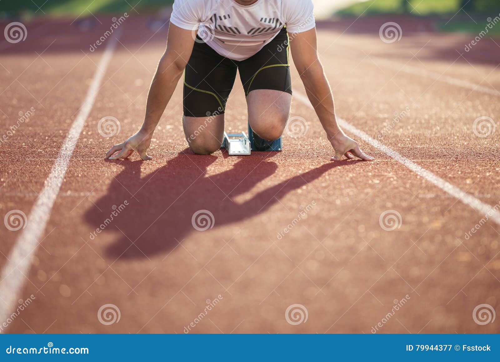 Detailed View of a Sprinter Getting Ready To Start. Selective Focus ...
