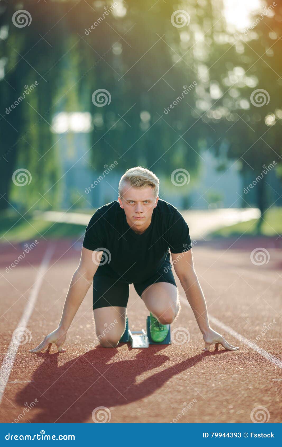 Detailed View of a Sprinter Getting Ready To Start. Selective Focus ...