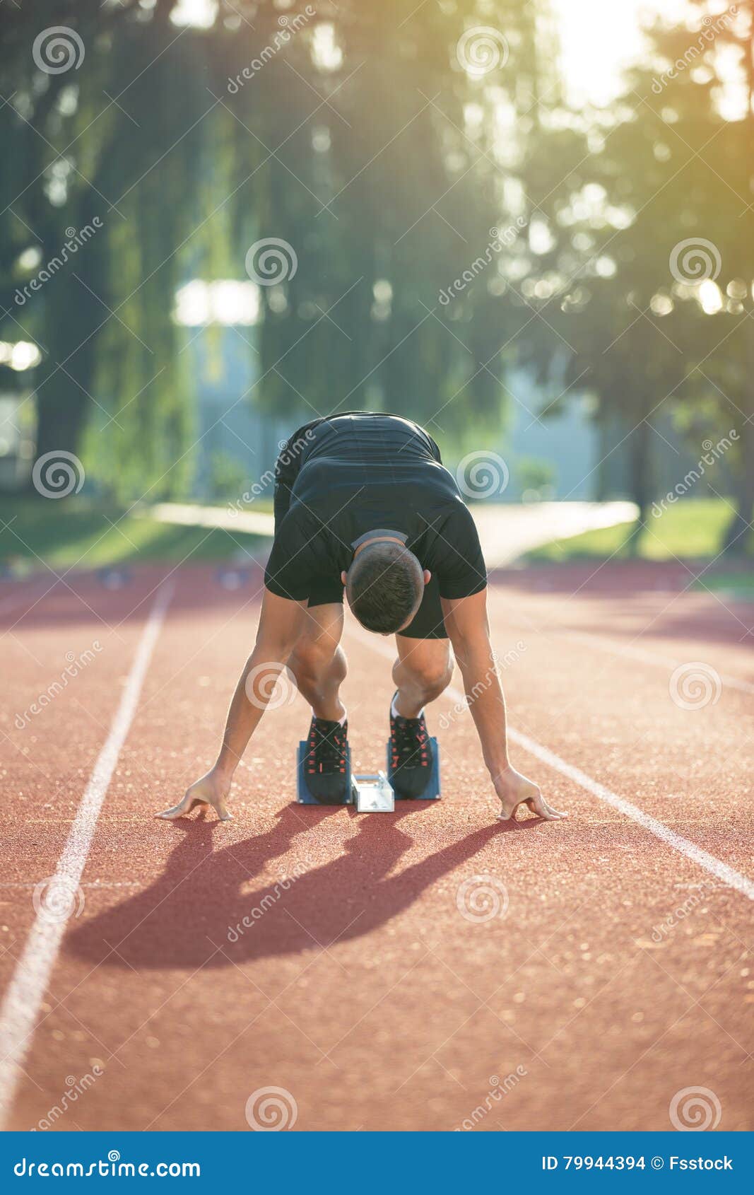 Detailed View of a Sprinter Getting Ready To Start. Selective Focus ...