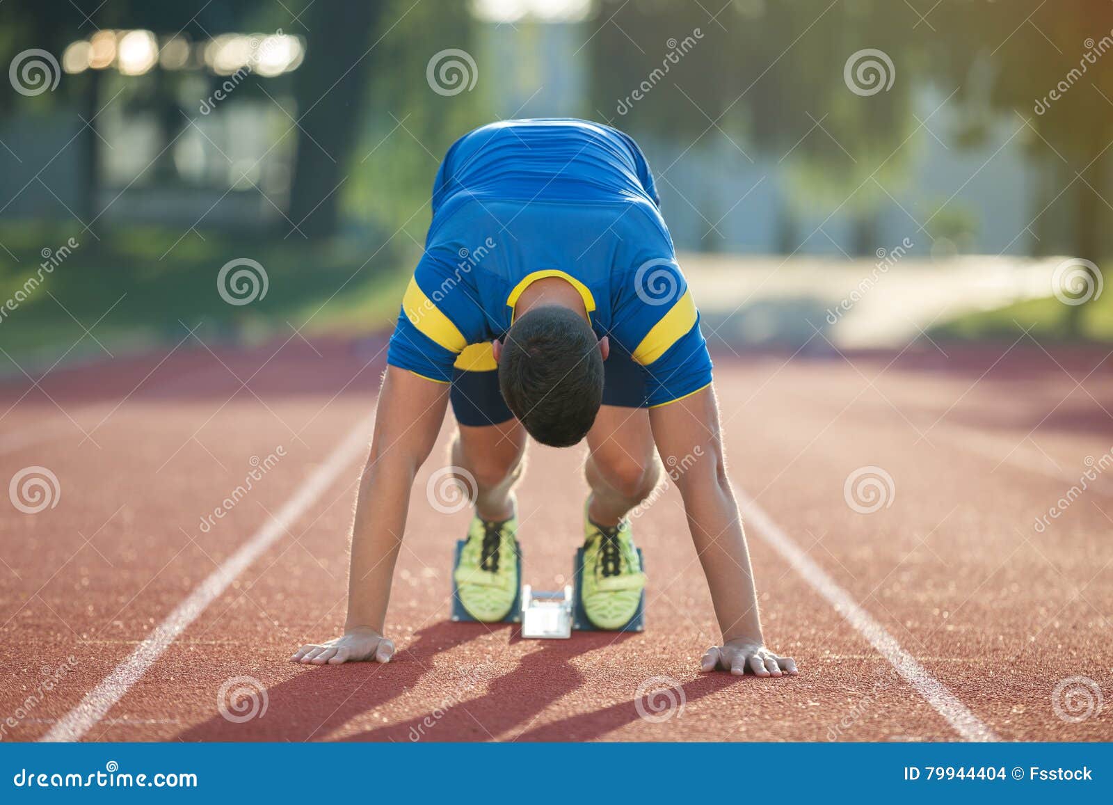 Detailed View of a Sprinter Getting Ready To Start. Selective Focus ...