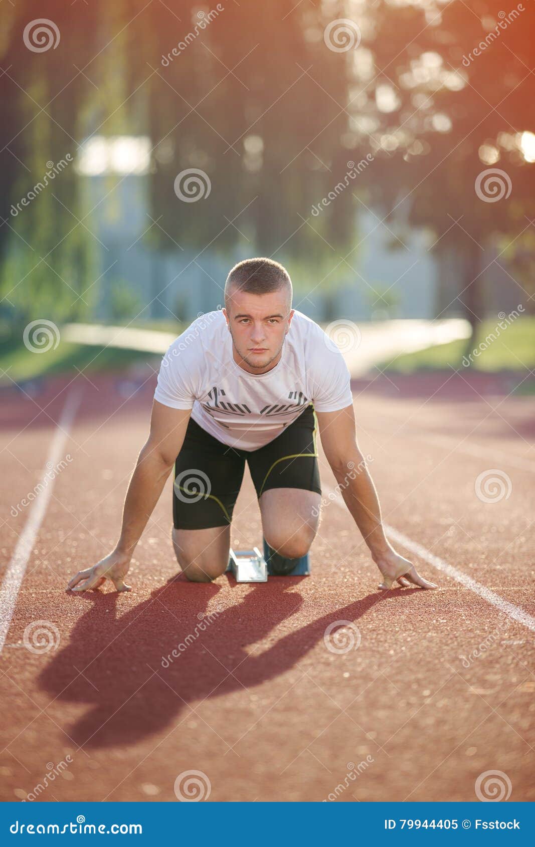 Detailed View of a Sprinter Getting Ready To Start. Selective Focus ...