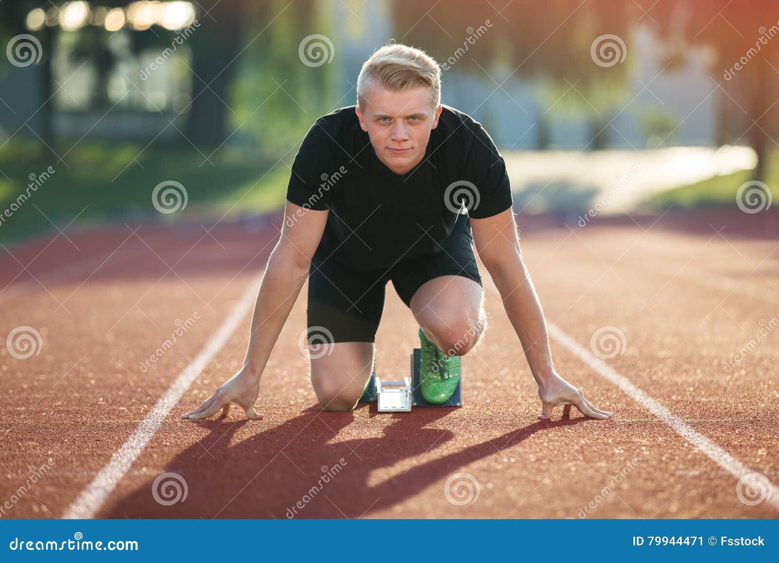 Detailed View of a Sprinter Getting Ready To Start. Selective Focus ...