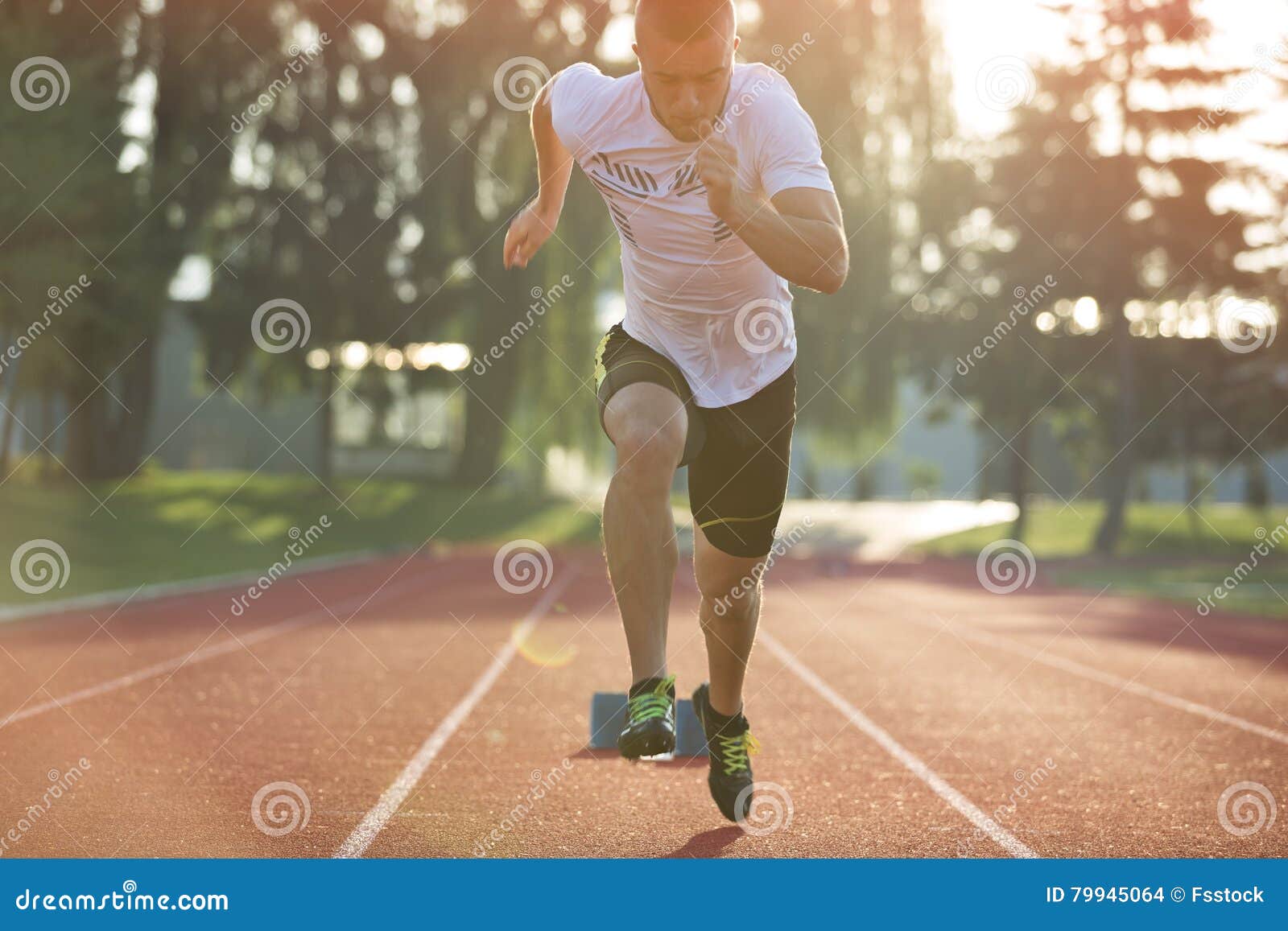 Detailed View of a Sprinter Getting Ready To Start. Selective Focus ...