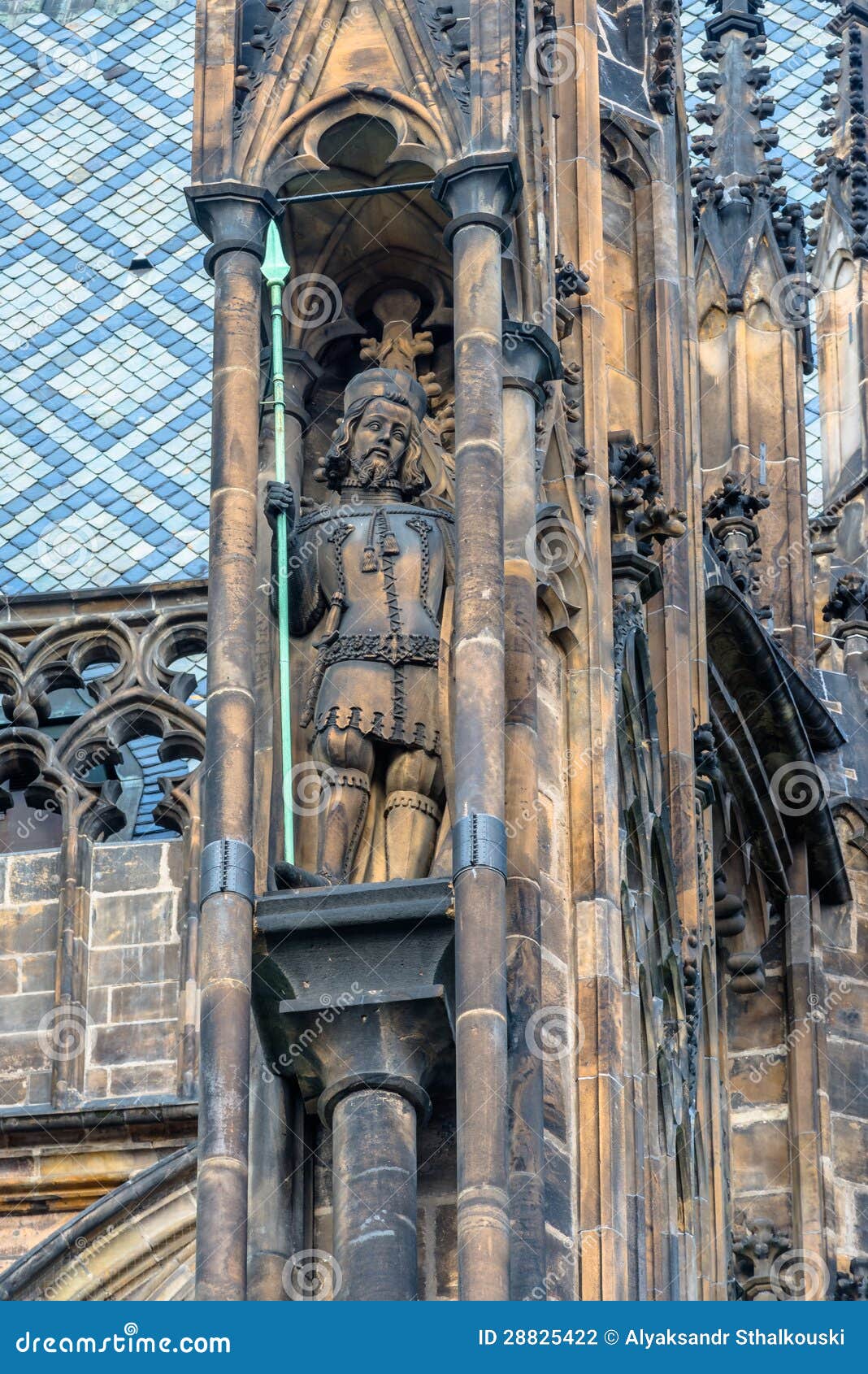 Detailed View of the Statue on Prague Castle in Pr Stock Photo - Image ...