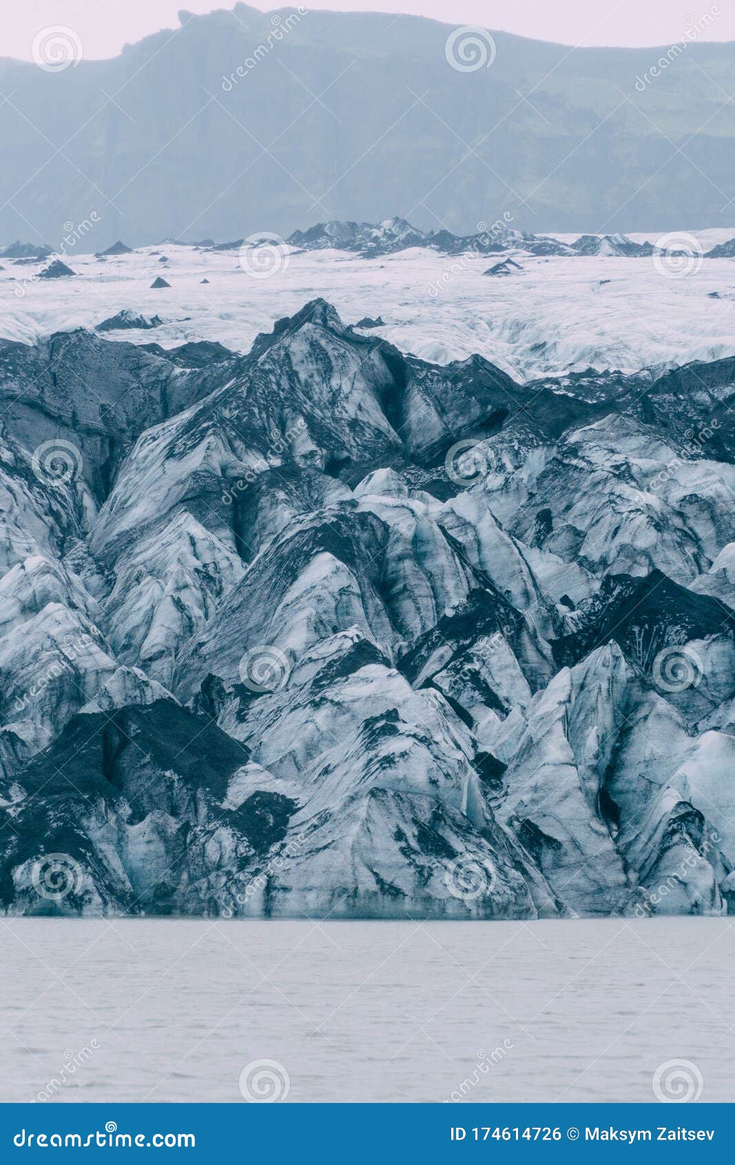 A Detailed View of the Structure of a Glacier. Stock Photo - Image of ...