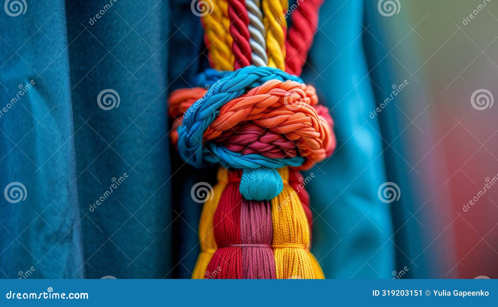 Close Up of Multi Colored Rope Stock Illustration - Illustration of ...