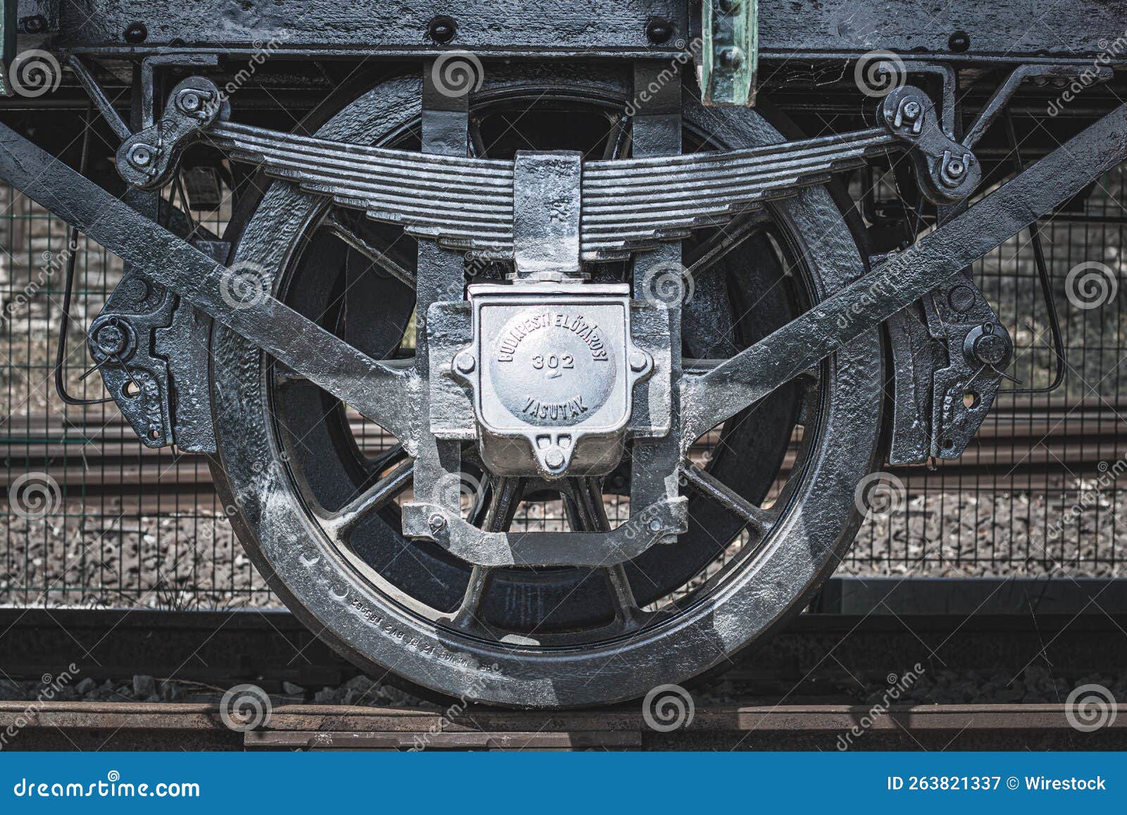 Detailed View of a Vintage Hungarian Train Wheel Editorial Photography ...