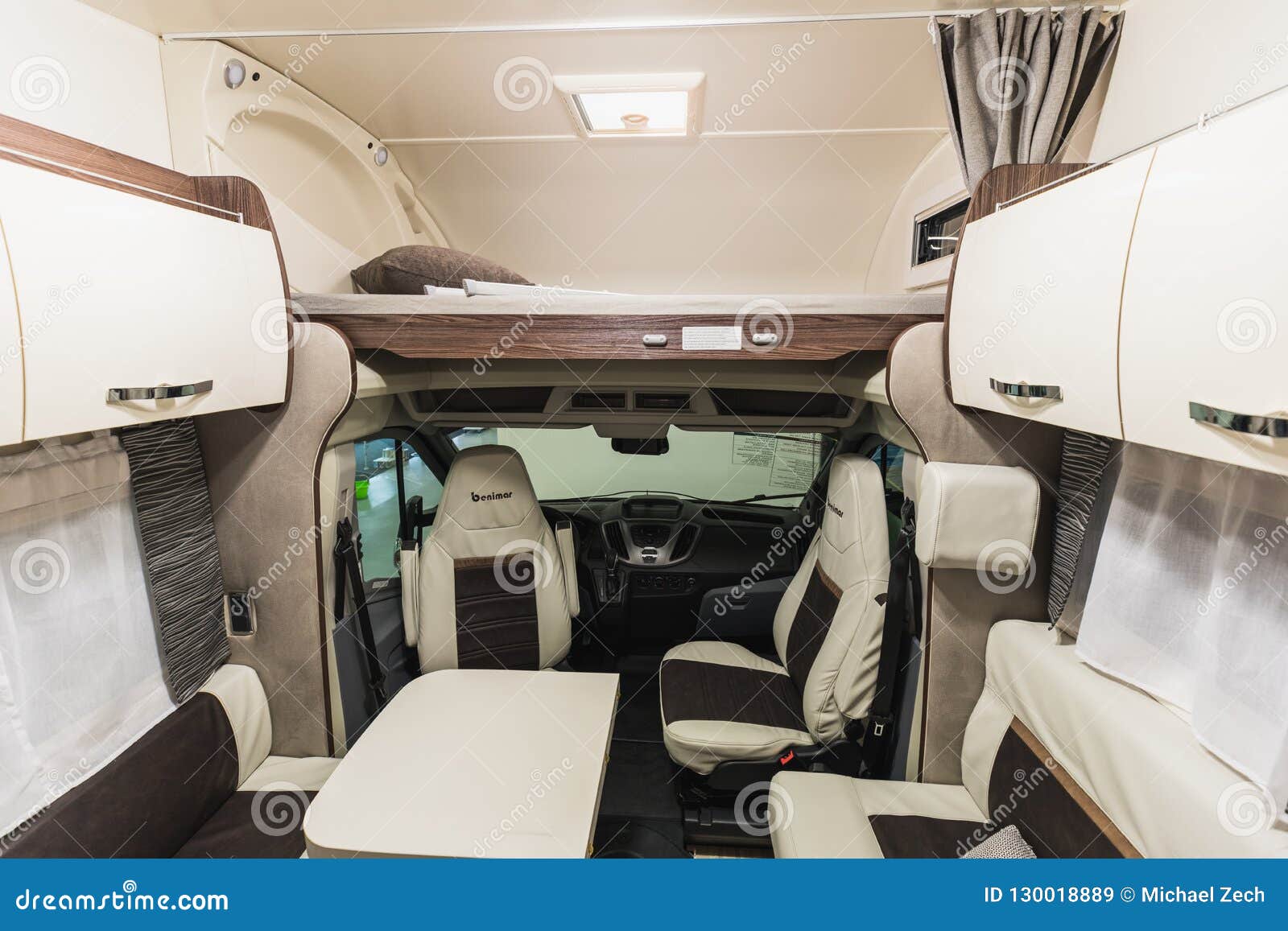 Detailed View of White and Brown Caravan Interior Editorial Stock Image ...