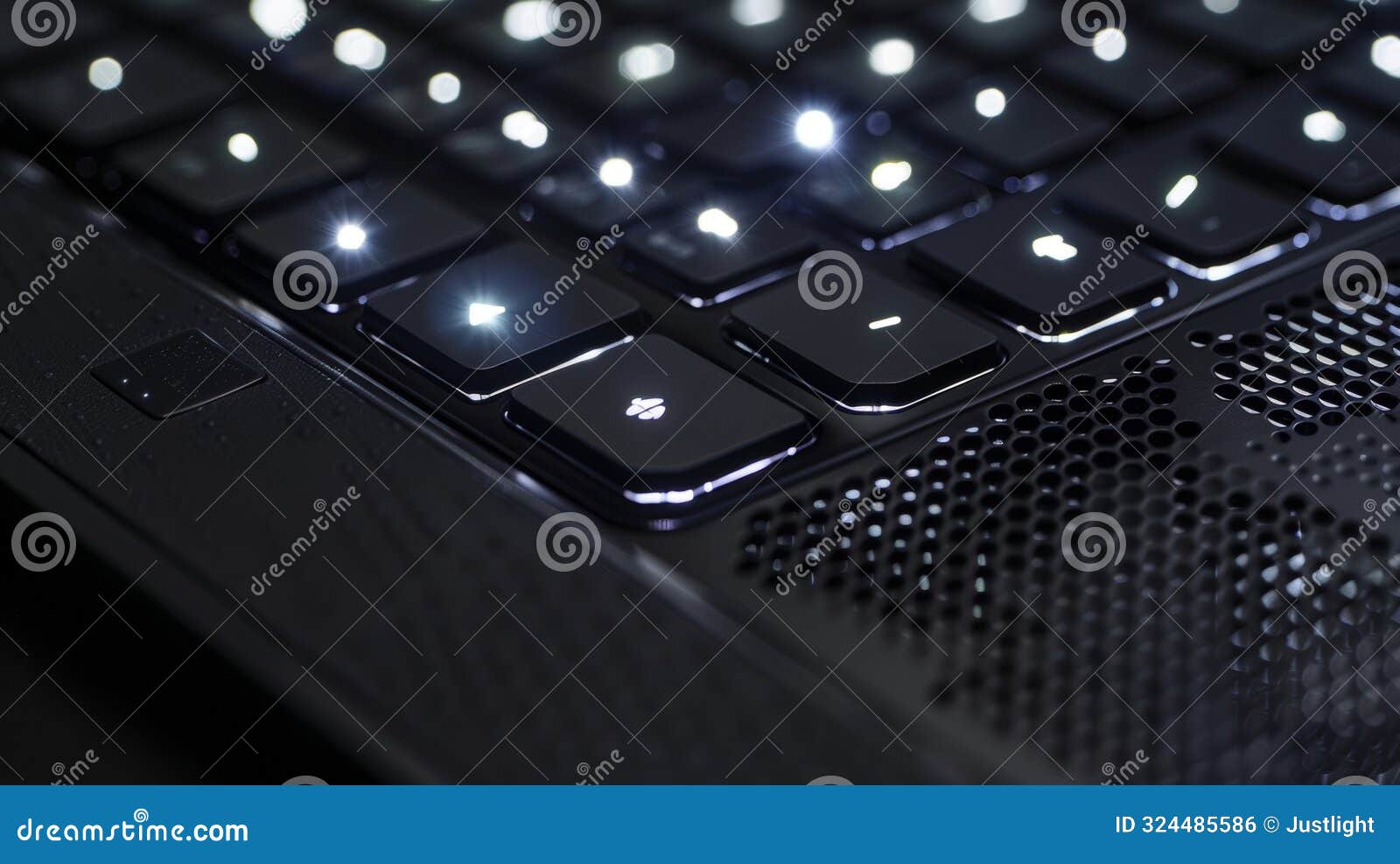 A Detailed View of a Wireless Keyboards Touchpad Highlighted by White ...
