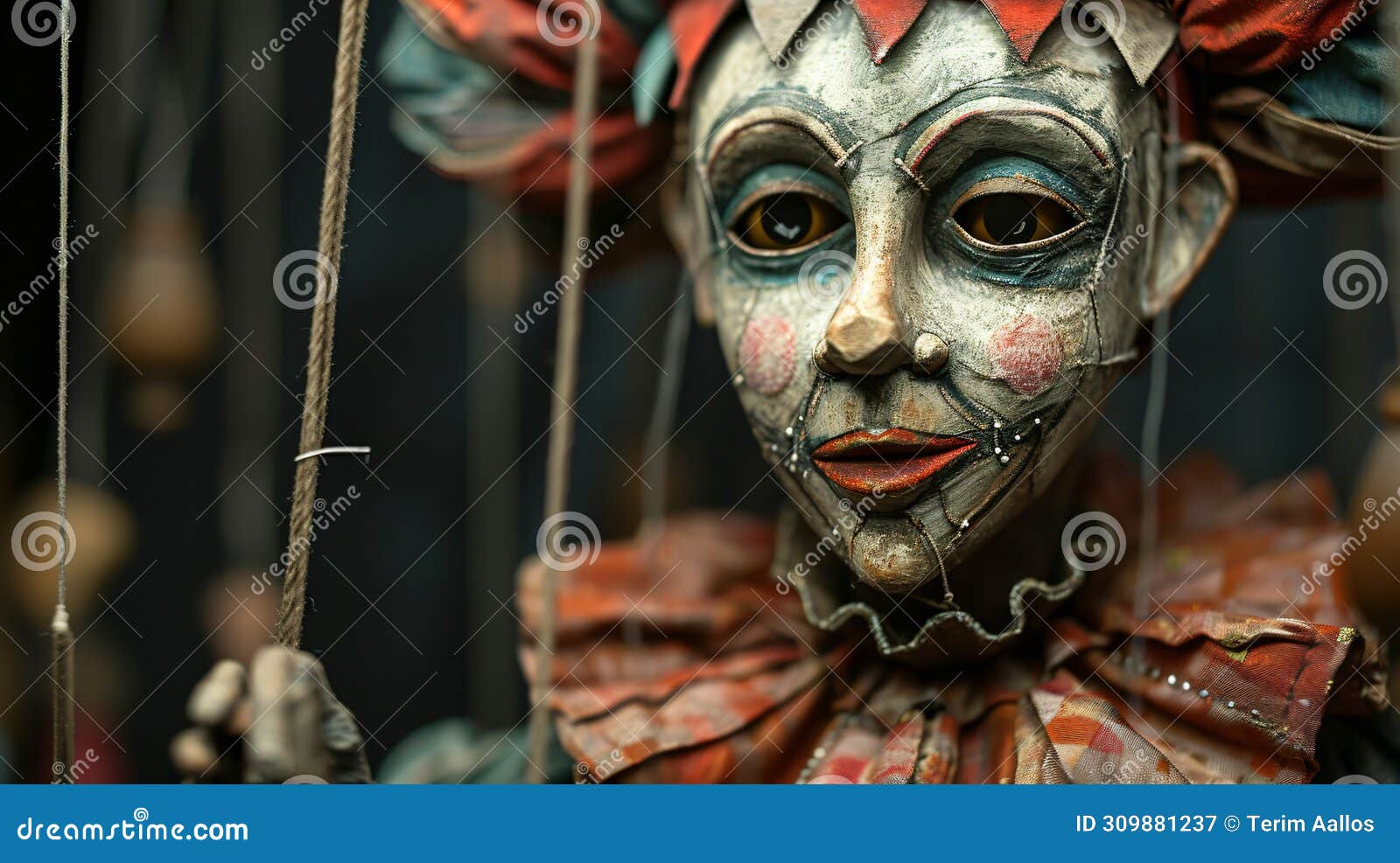 A Wooden Puppet with Strings Attached Stock Image - Image of detailed ...