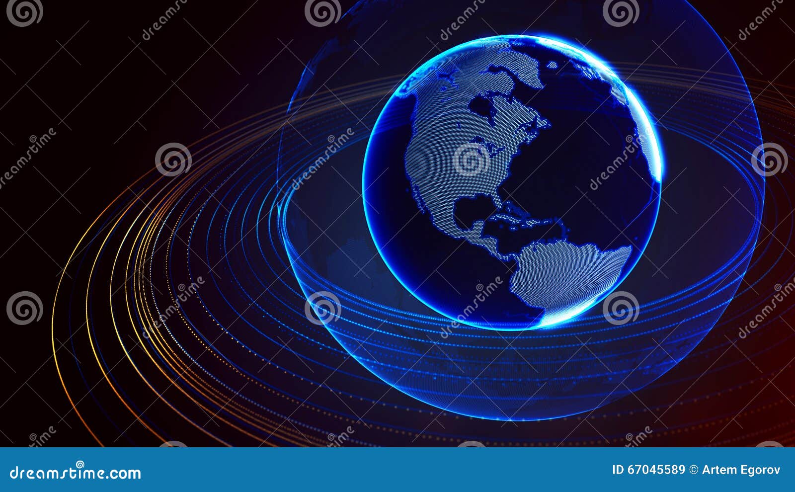 Detailed Virtual Planet Earth. Technological Digital Globe World Stock ...