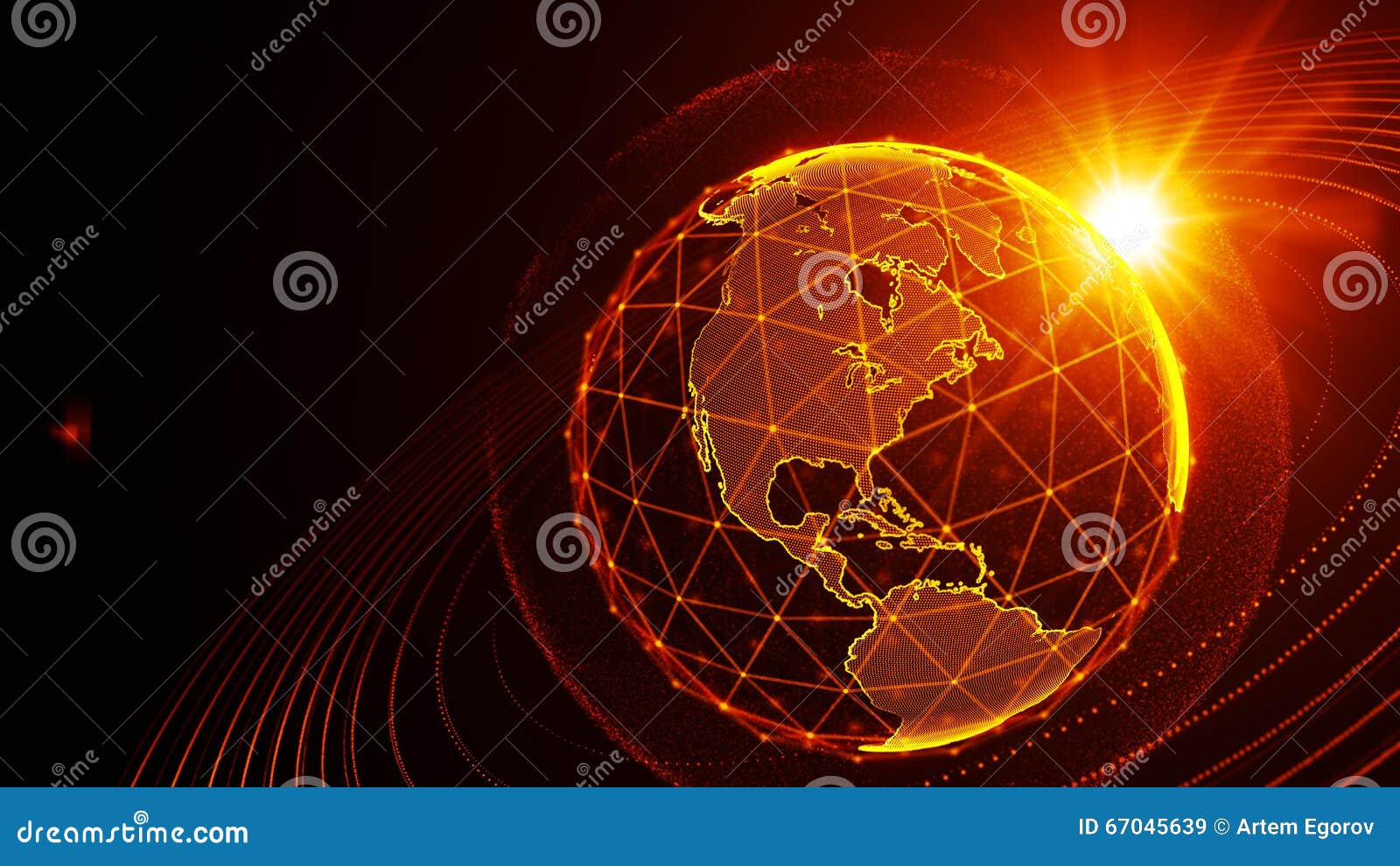 Detailed Virtual Planet Earth. Technological Digital Globe World Stock ...