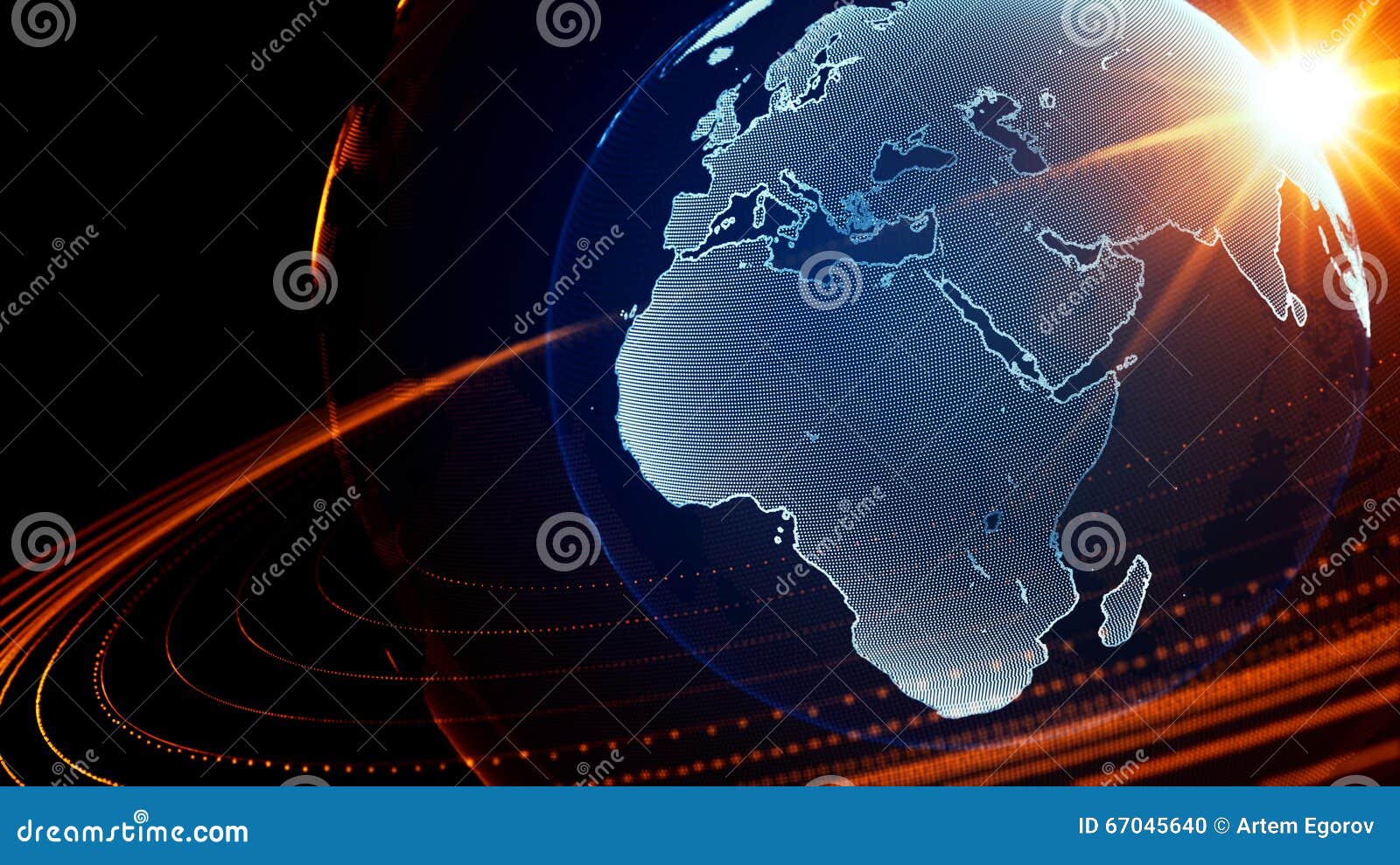 Detailed Virtual Planet Earth. Technological Digital Globe World Stock ...