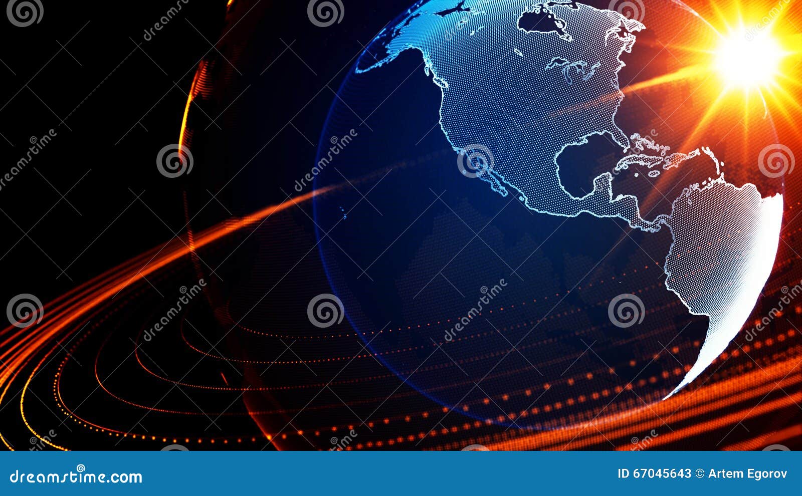 Detailed Virtual Planet Earth. Technological Digital Globe World Stock ...