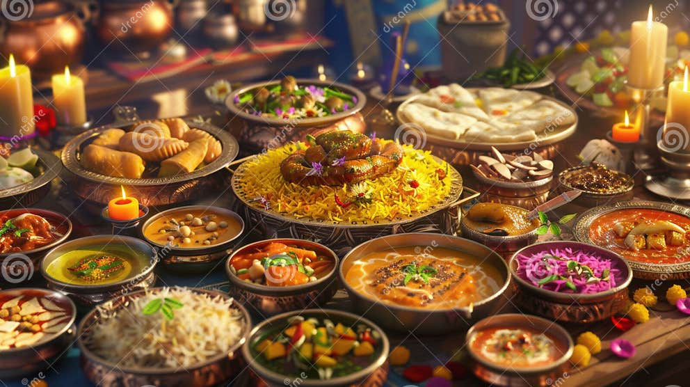 Detailed Visual Representations of Feast Table Stock Photo - Image of ...
