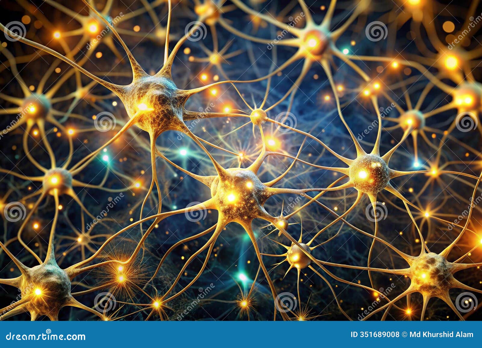 Detailed Visualization of Biological Neurons with Luminous Connections ...