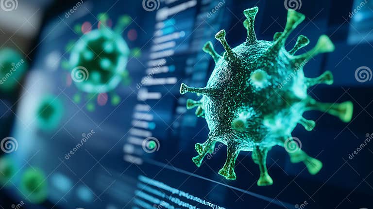 Detailed Visualization of a Computer Interface Showcasing Virus Data ...