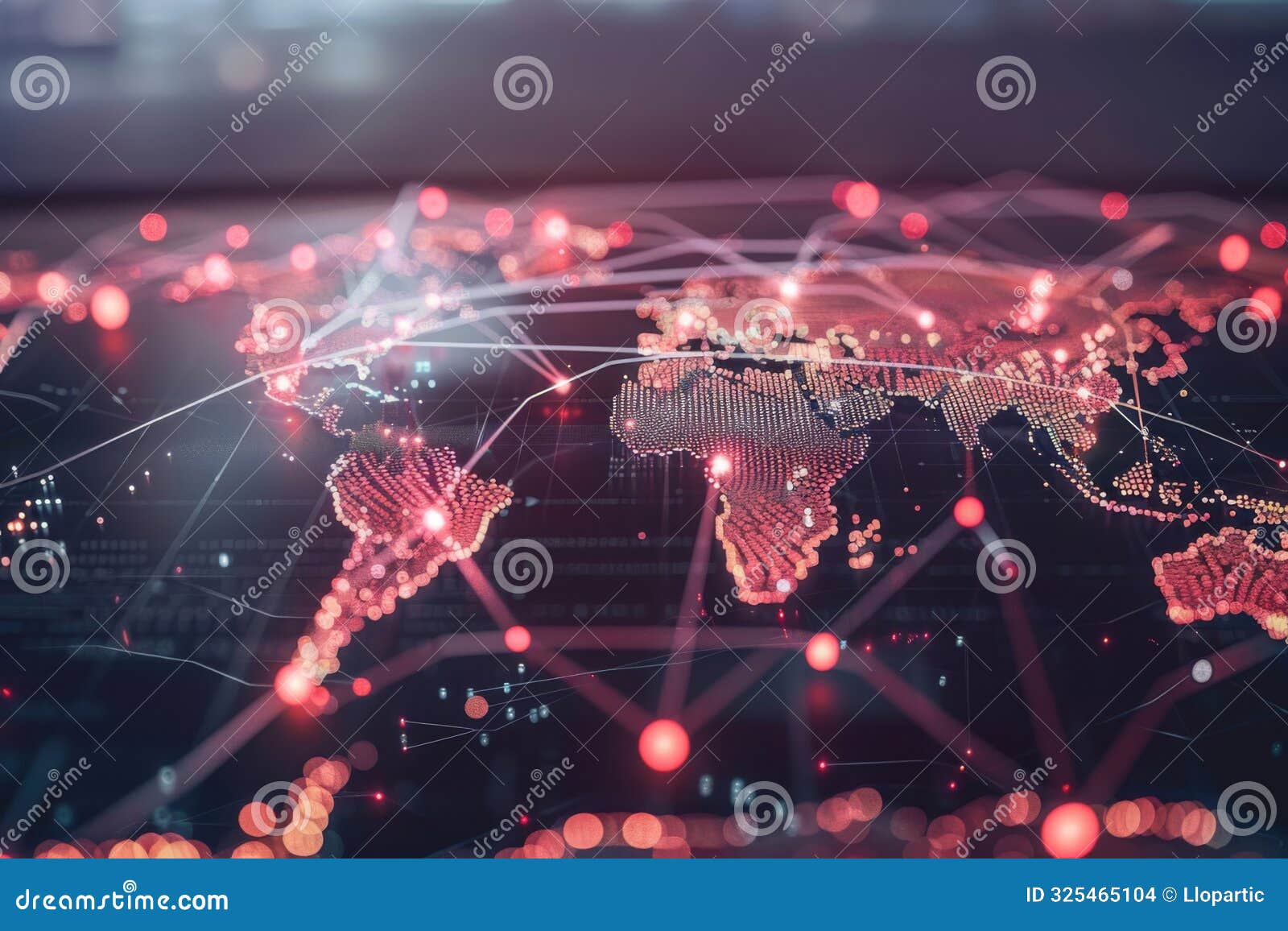 Detailed Visualization of a Digital World Map Highlighting Global ... Detailed Visualization of a Digital World Map Highlighting Global ...