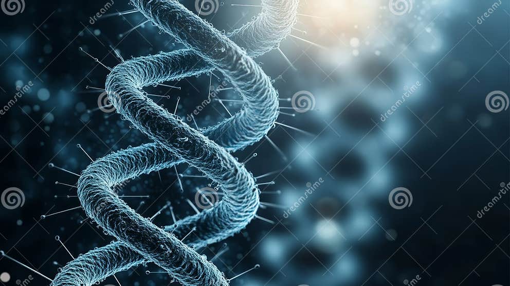 A Detailed Visualization of a DNA Strand, Showcasing Its Complex ...