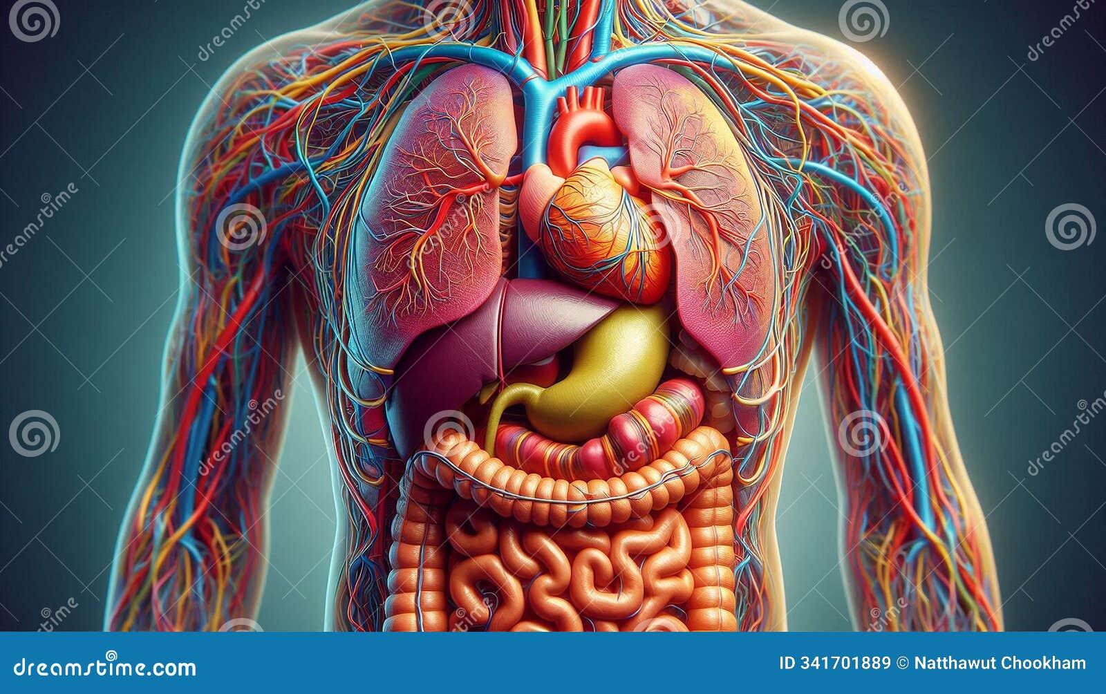 Human Body Anatomy with Internal Organs and Systems Stock Illustration ...