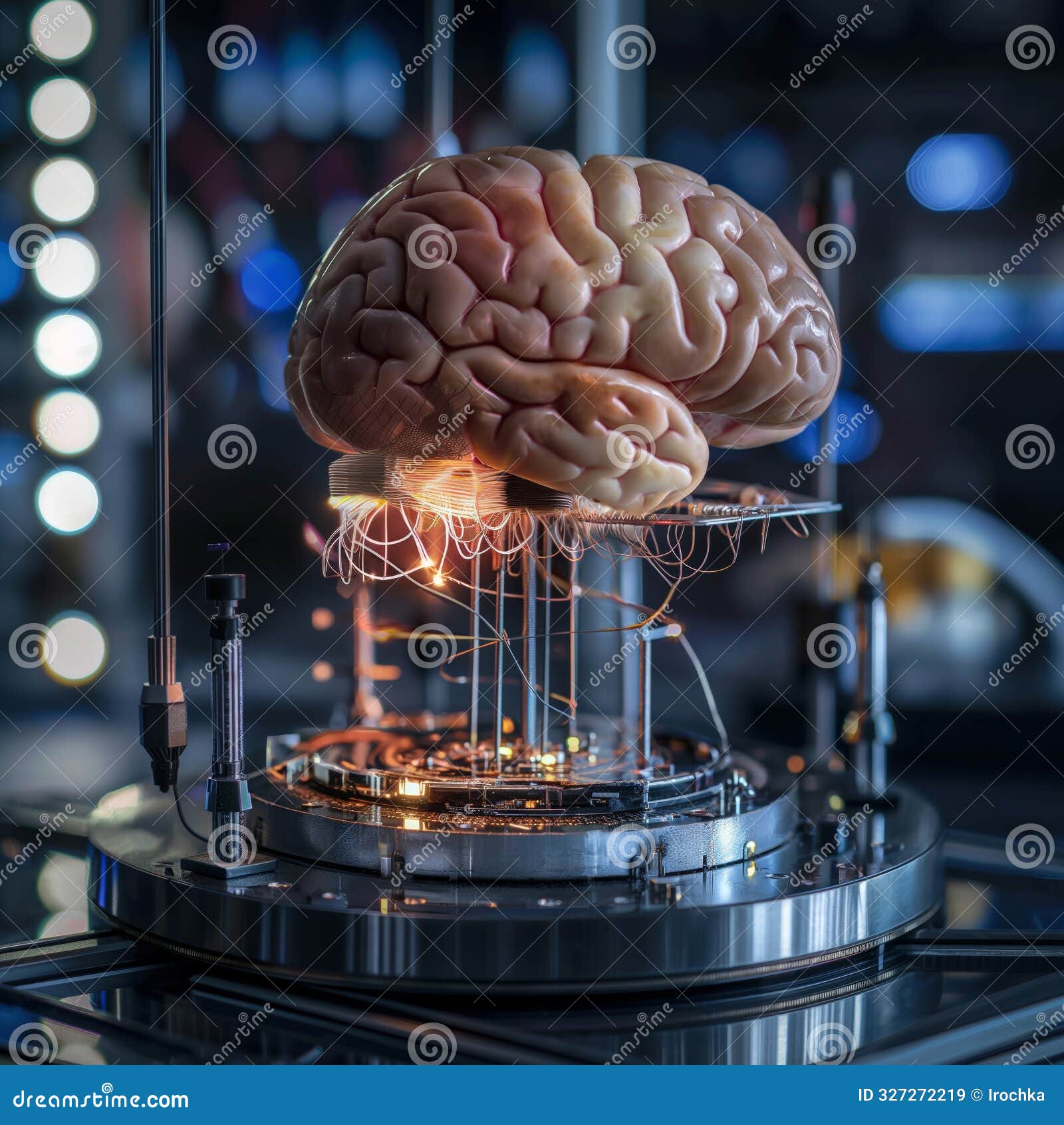 Human Brain Integrated in Quantum Computing System Stock Image - Image ...