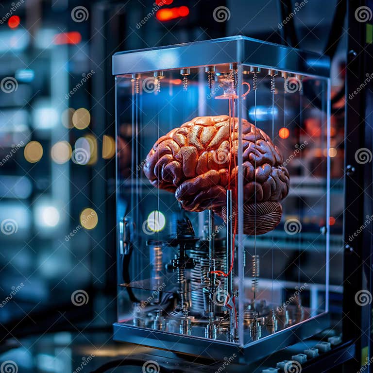 Human Brain Integrated in Quantum Computing System Stock Image - Image ...