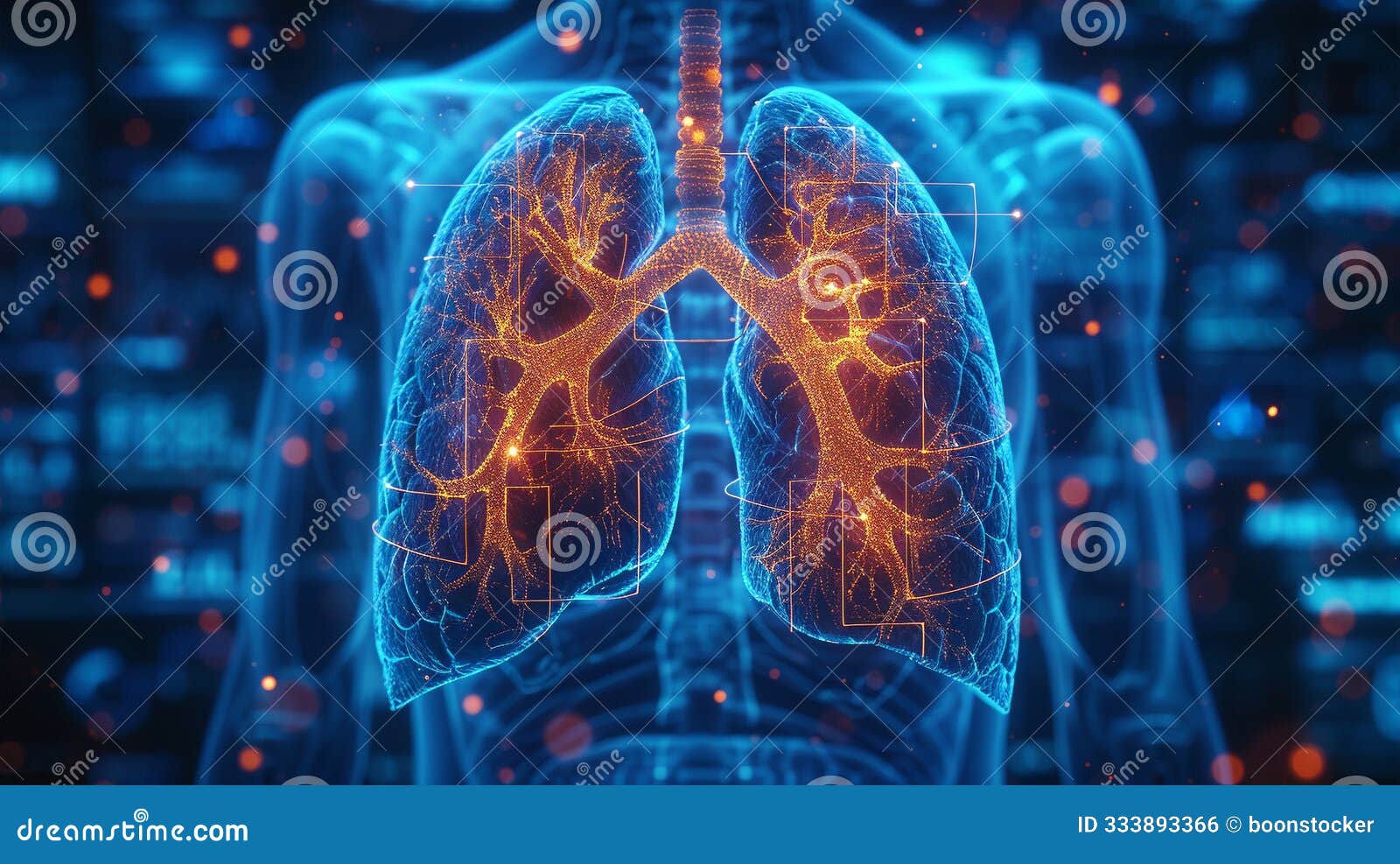 Digital Lung Anatomy Visualization. AI Generated. Stock Photography ...