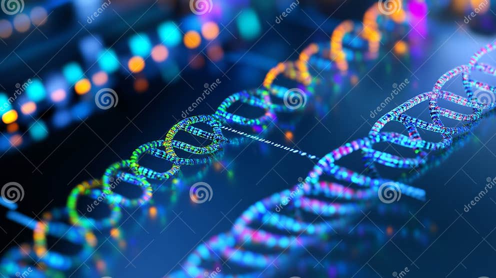 Detailed Visualization of Modified DNA Strands Under a Microscope with ...