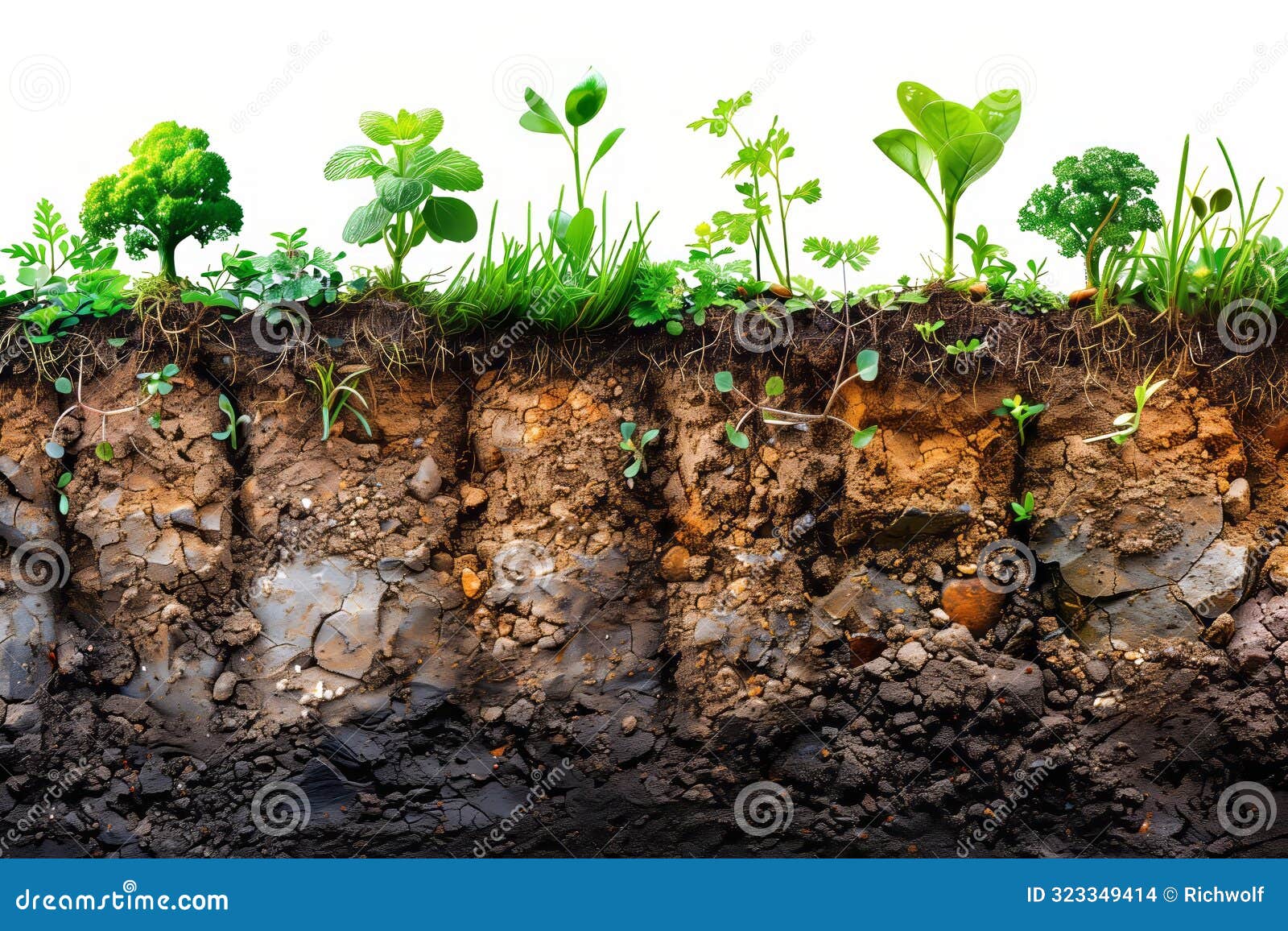 A Detailed Visualization Presenting the Composition of Soil and the ...