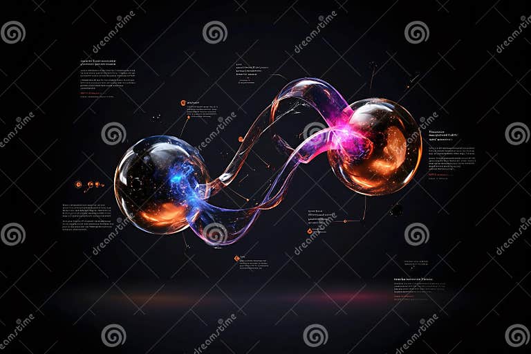 Quantum Entanglement Visualized with Dynamic Link Stock Photo - Image ...