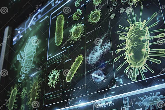 Detailed Visualization of Various Viruses and Bacteria on Digital ...