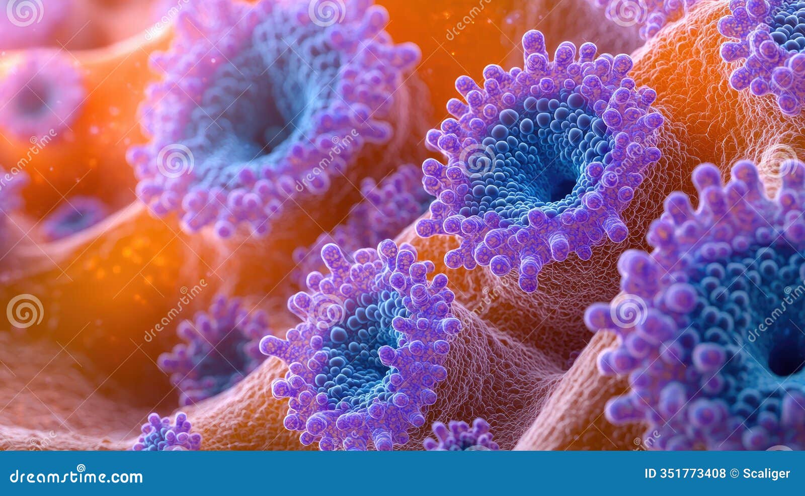 Detailed Visualization of Vibrant Coral Polyps in Underwater Marine ...