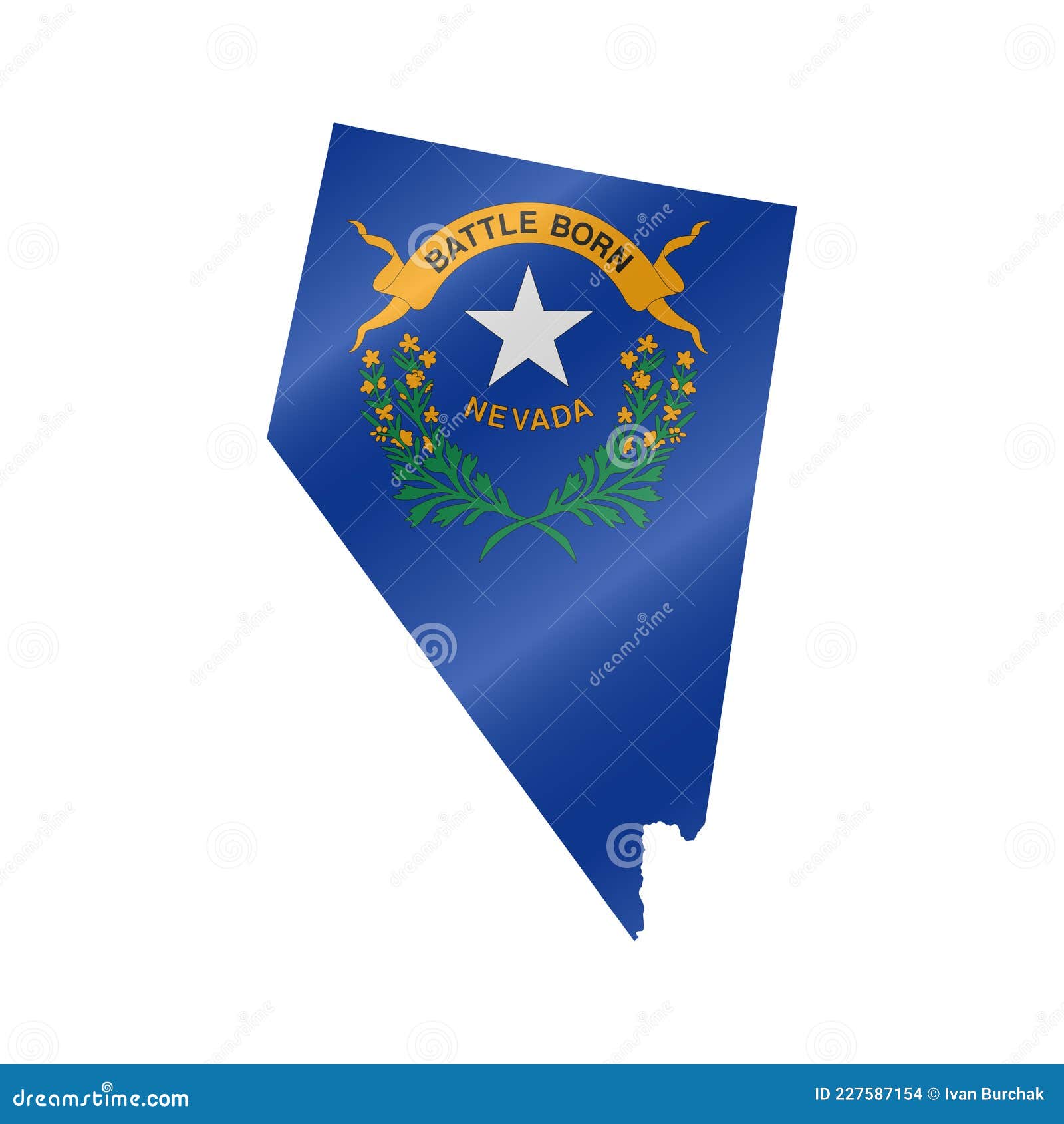 Nevada Vector Map Isolated On White Background. High Detailed ...