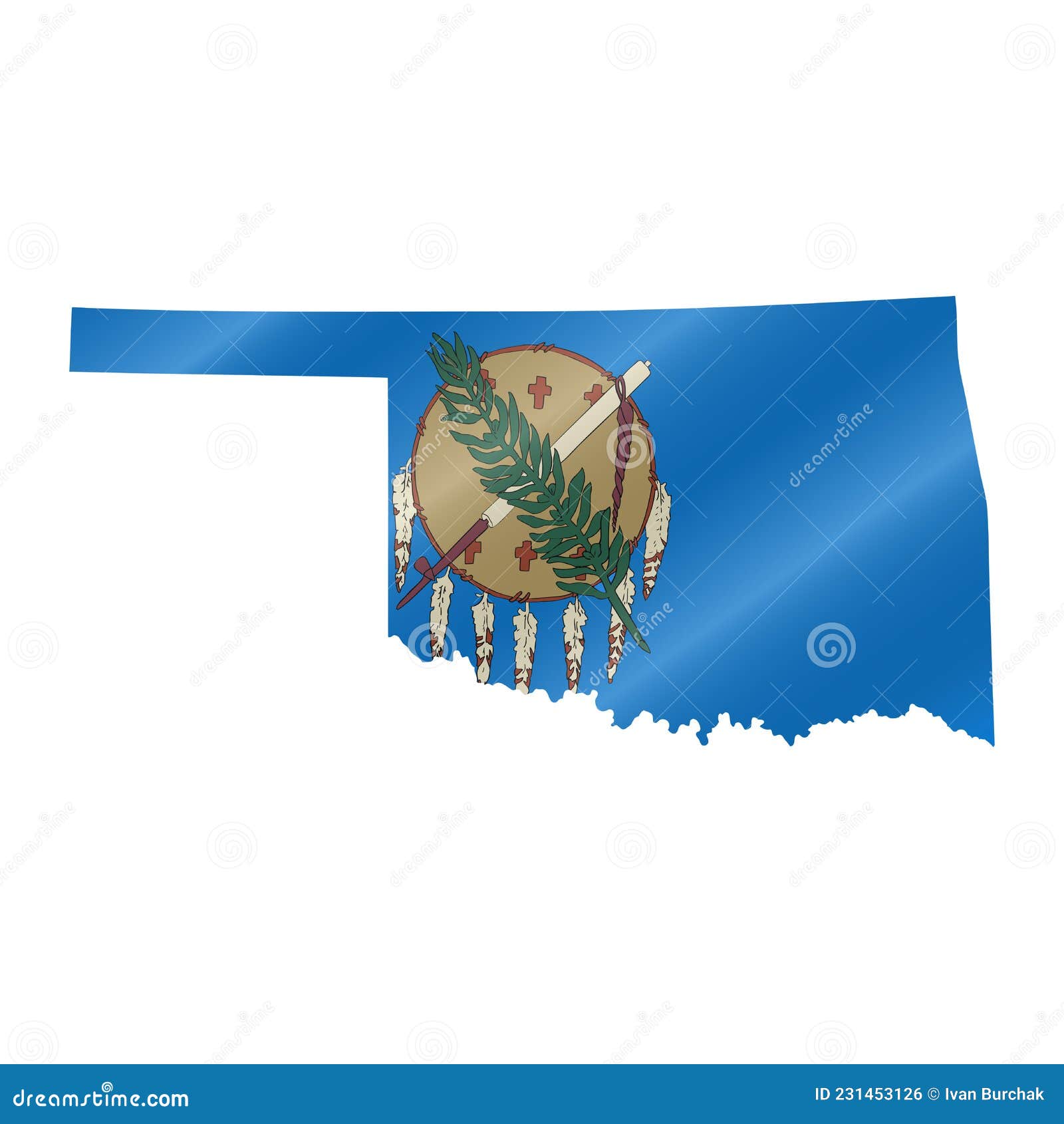 Waving Flag Map of Oklahoma. Vector Illustration Stock Vector ...
