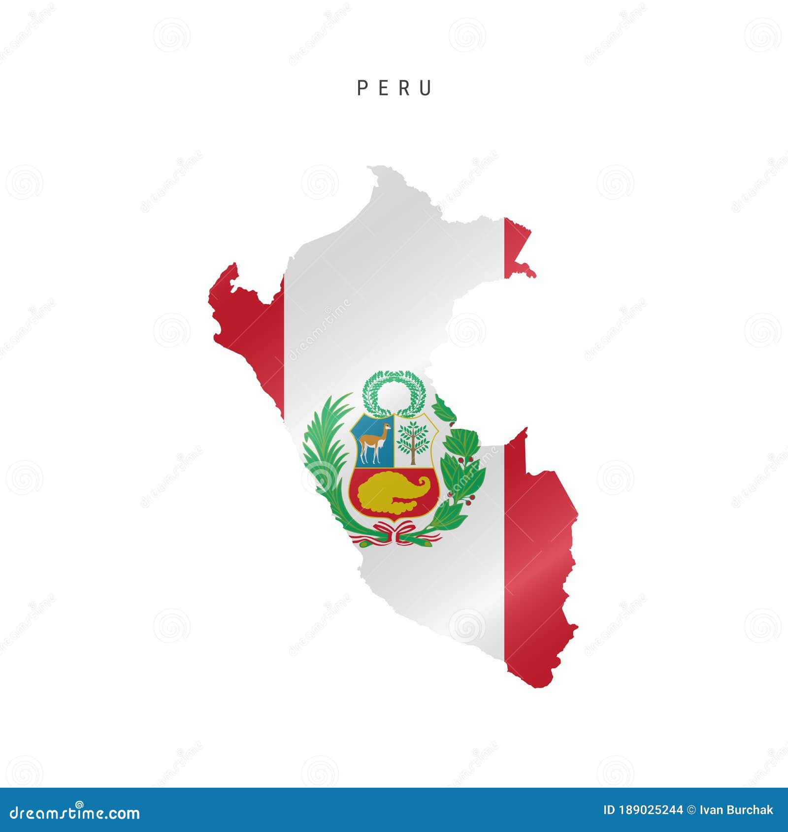 Waving Flag Map of Peru. Vector Illustration Stock Vector ...