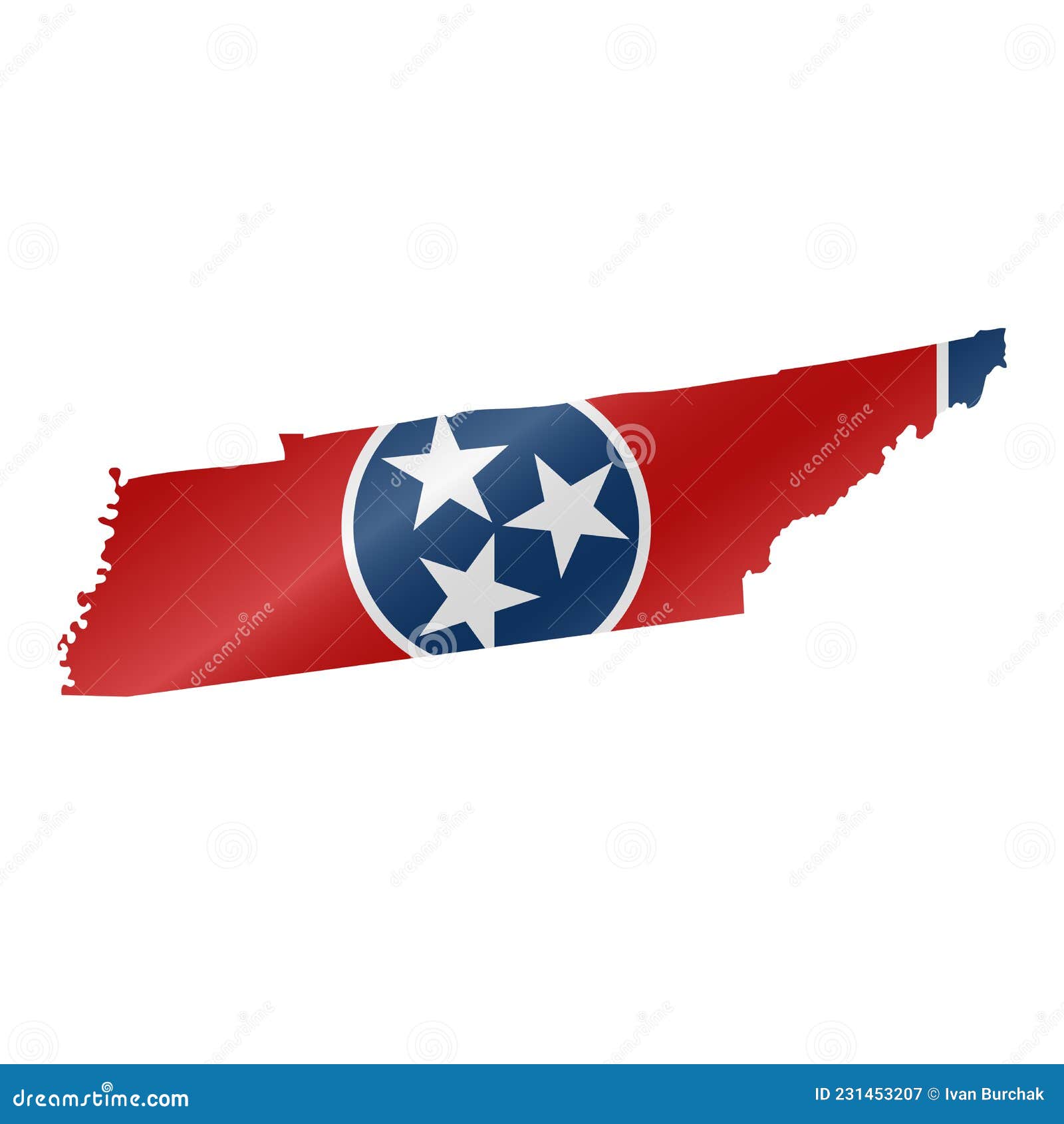 Tennessee Vector Map Isolated On White Background. Detailed Silhouette ...