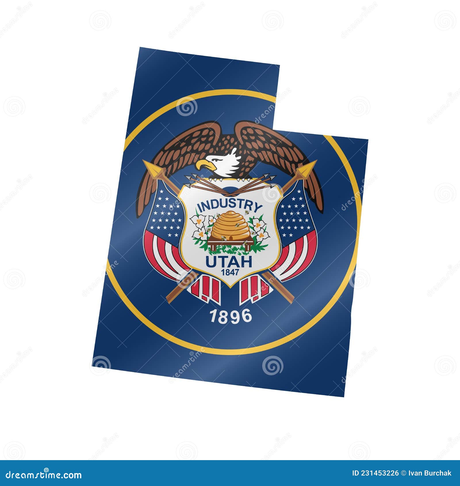 Utah Vector Map Isolated On White Background. High Detailed Silhouette ...