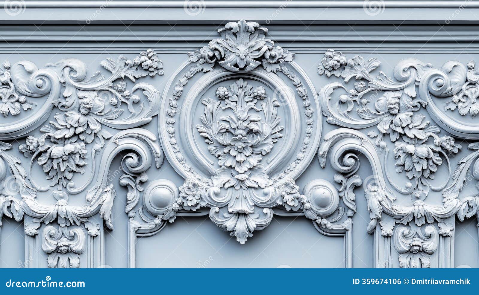 Detailed White Floral Rococo Architectural Design Stock Photo - Image ...