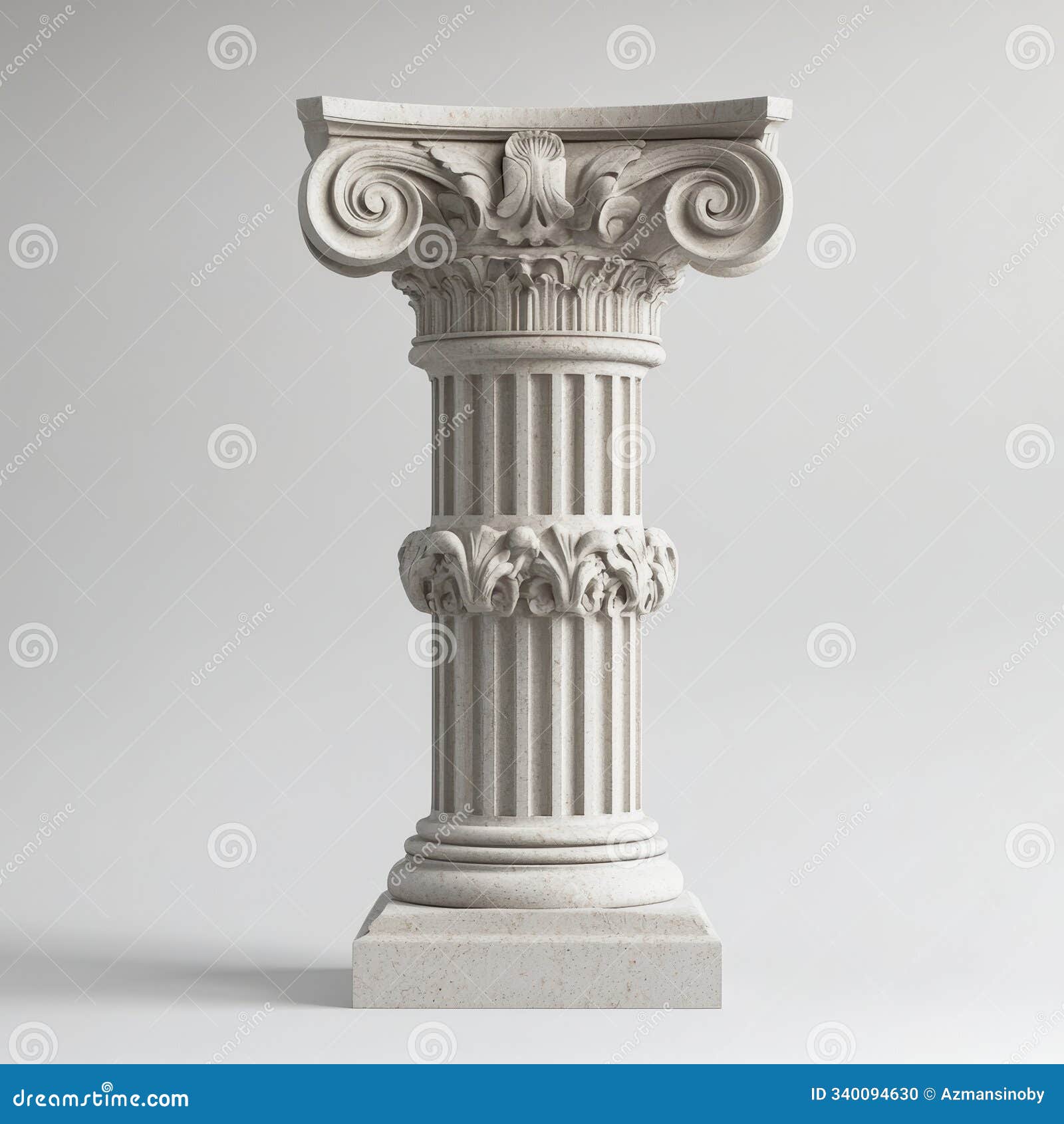 A Detailed White Marble Corinthian Column Showcasing Classical ...