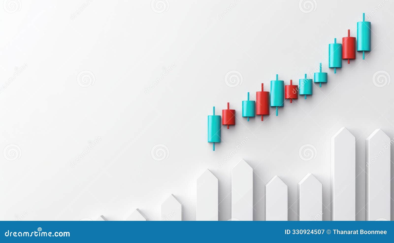 Detailed White Stock Chart Displaying Candlestick Patterns for ...