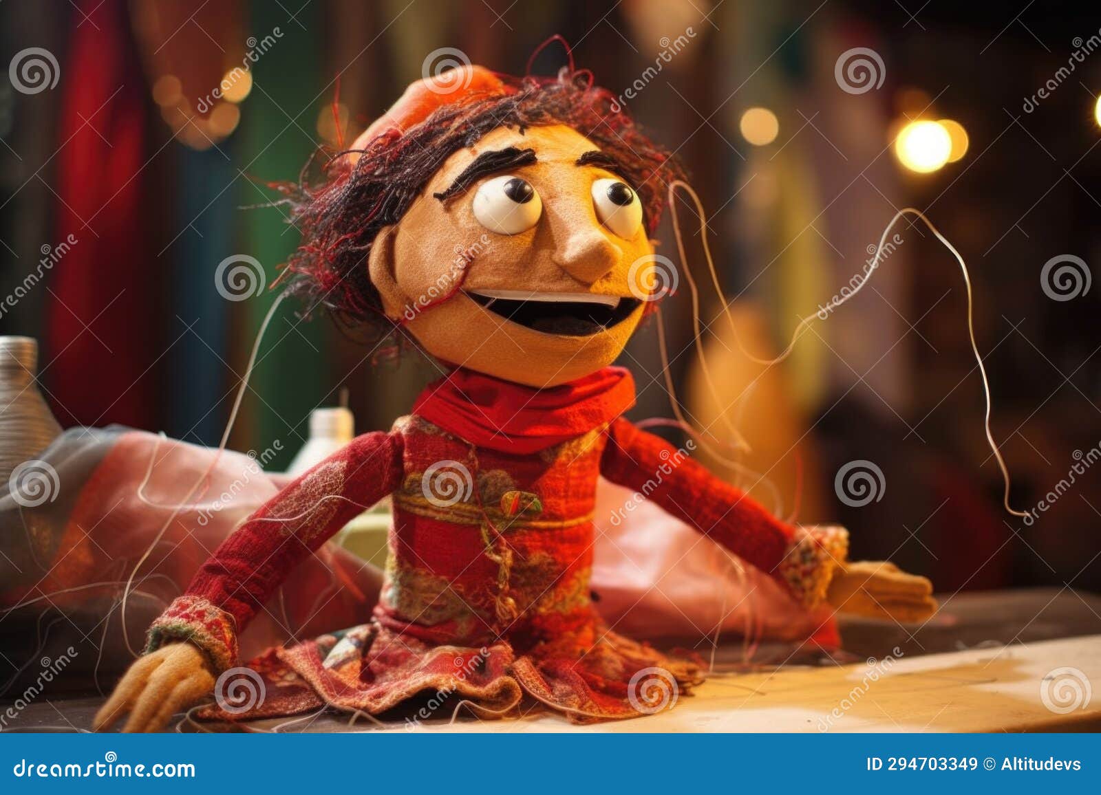 Detailed Work on a Puppets Costume Using Needle and Thread Stock ...