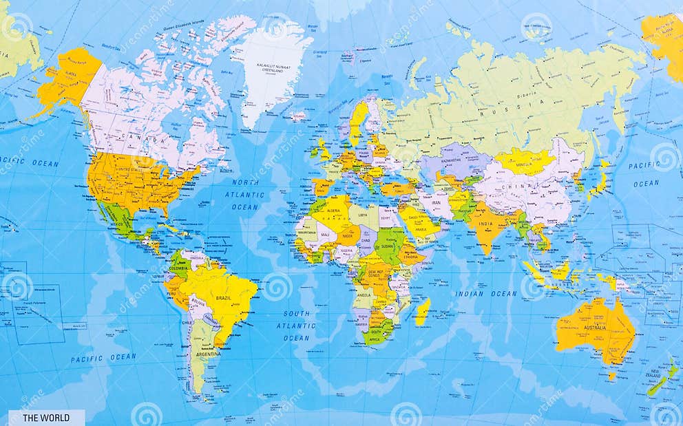 Detailed world map stock photo. Image of graticule, detailed - 29681182