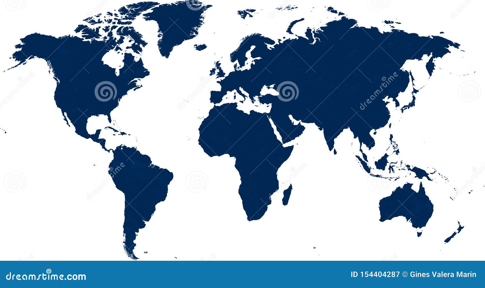 Detailed World Map in Blue Tones with Dust Texture. Stock Vector ...