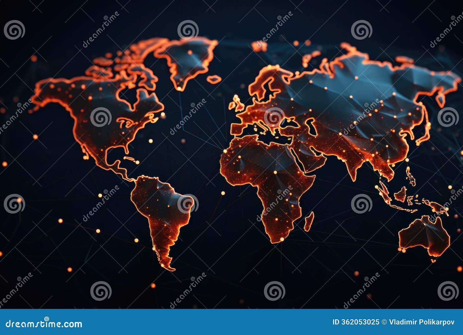 Detailed World Map on a Dark Background, Suitable for Educational or ...