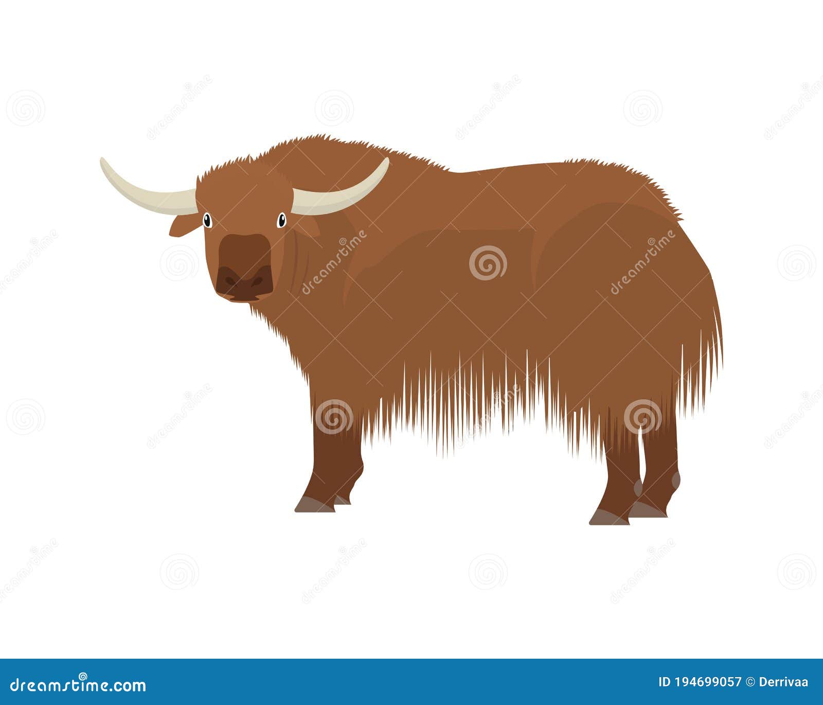 Detailed Yak with Standing Gesture Illustration Stock Vector ...