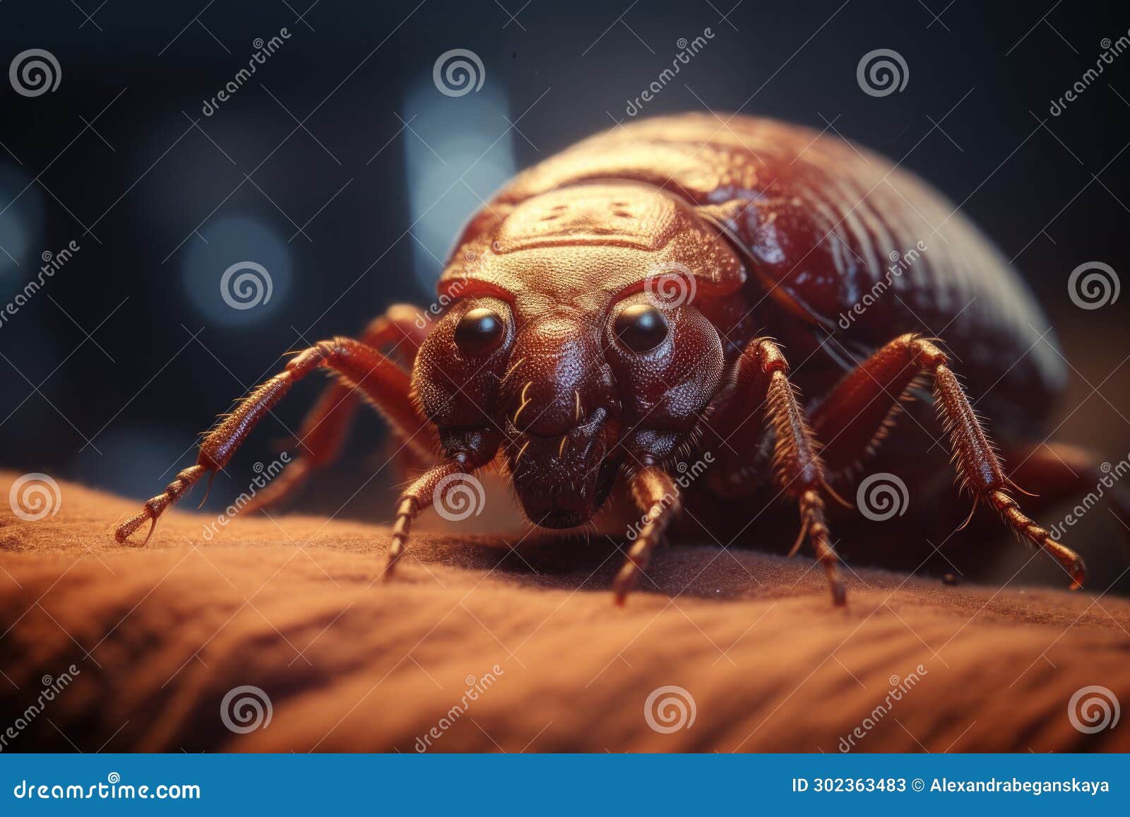 Detailing of the Bed Bug, Macro Photography Stock Illustration ...