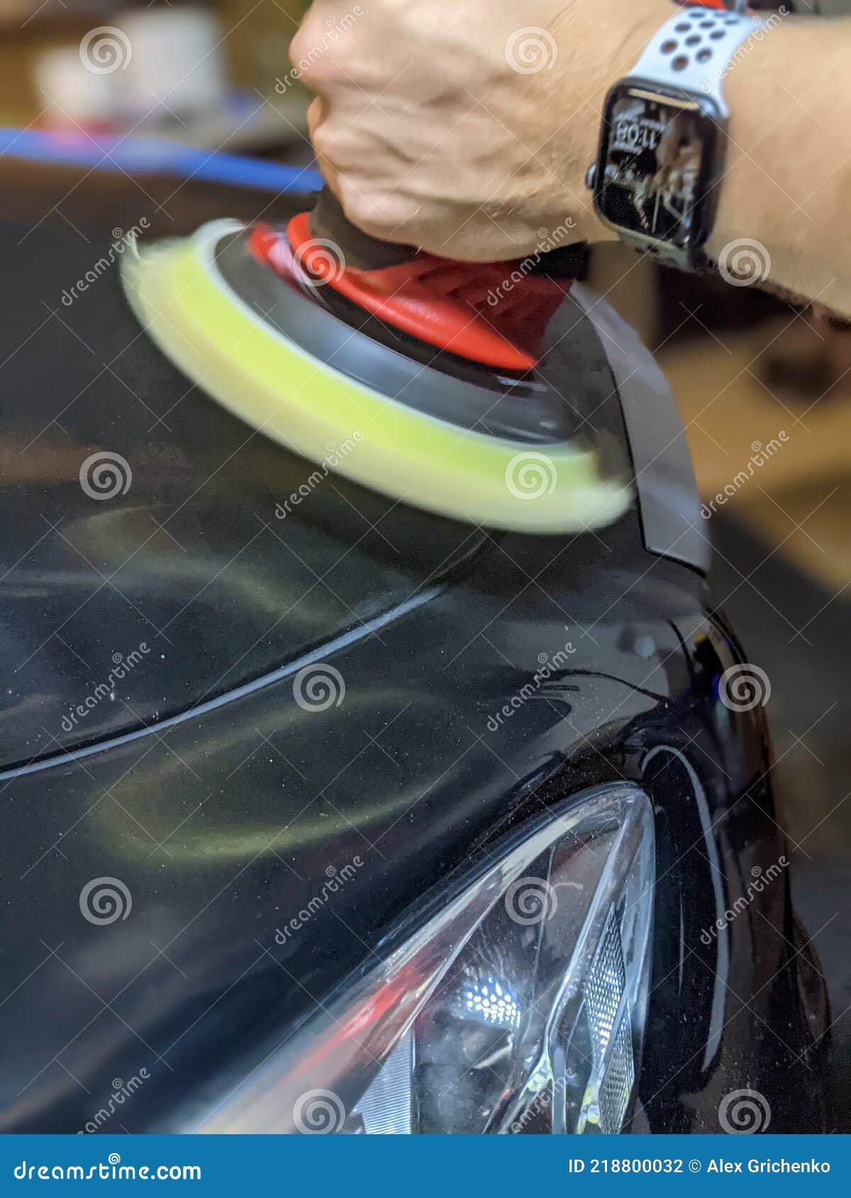 Detailing and Buffing Surface of a Luxury Automobile Stock Photo ...